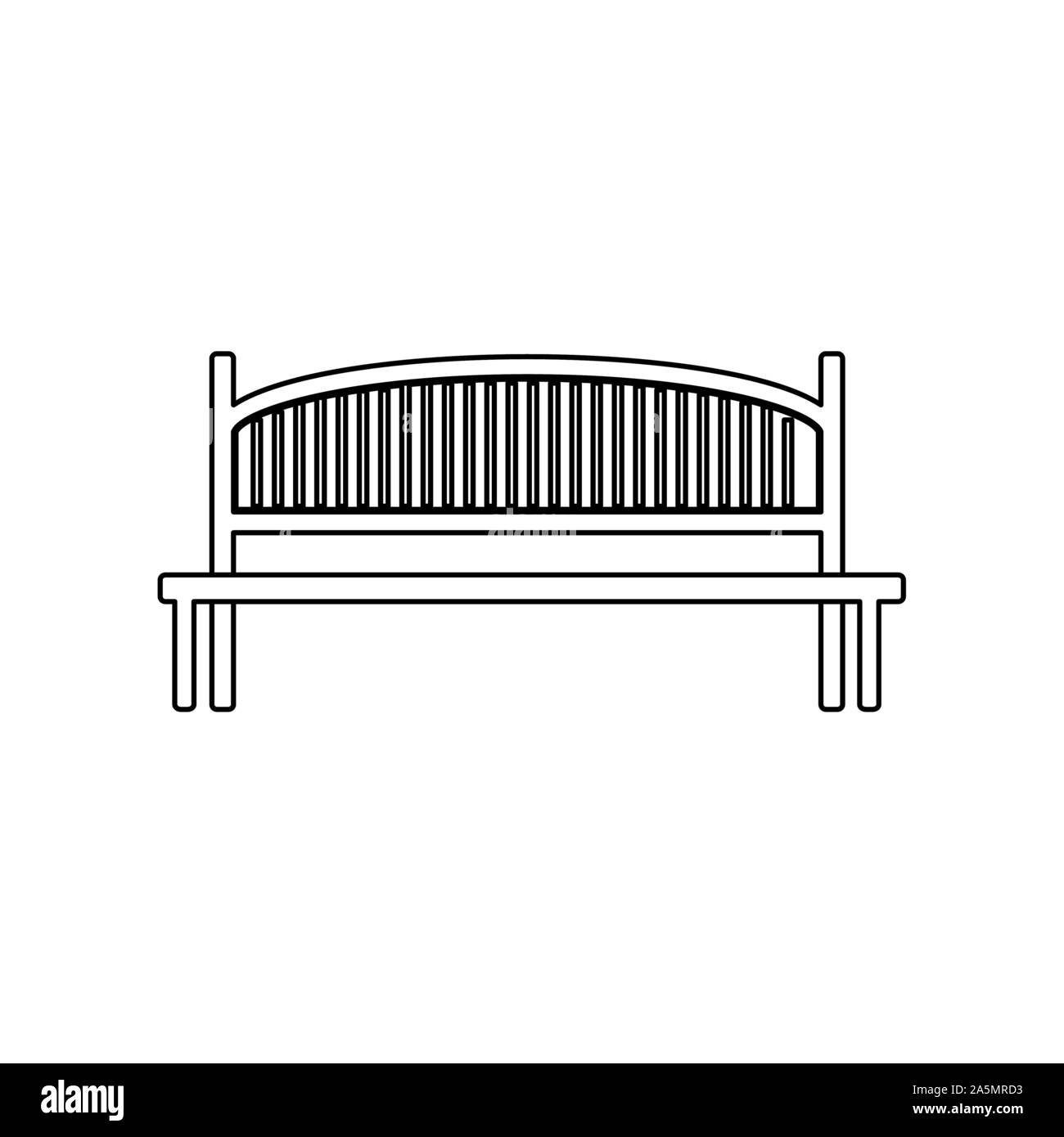 Park Bench Drawing Front View