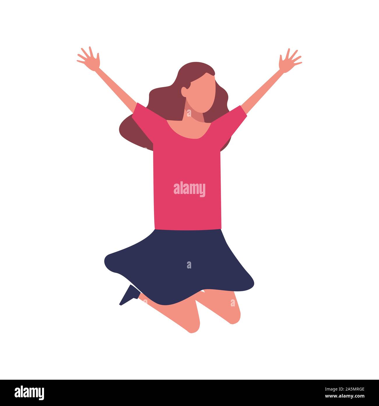 avatar happy woman jumping , colorful design Stock Vector Image & Art ...