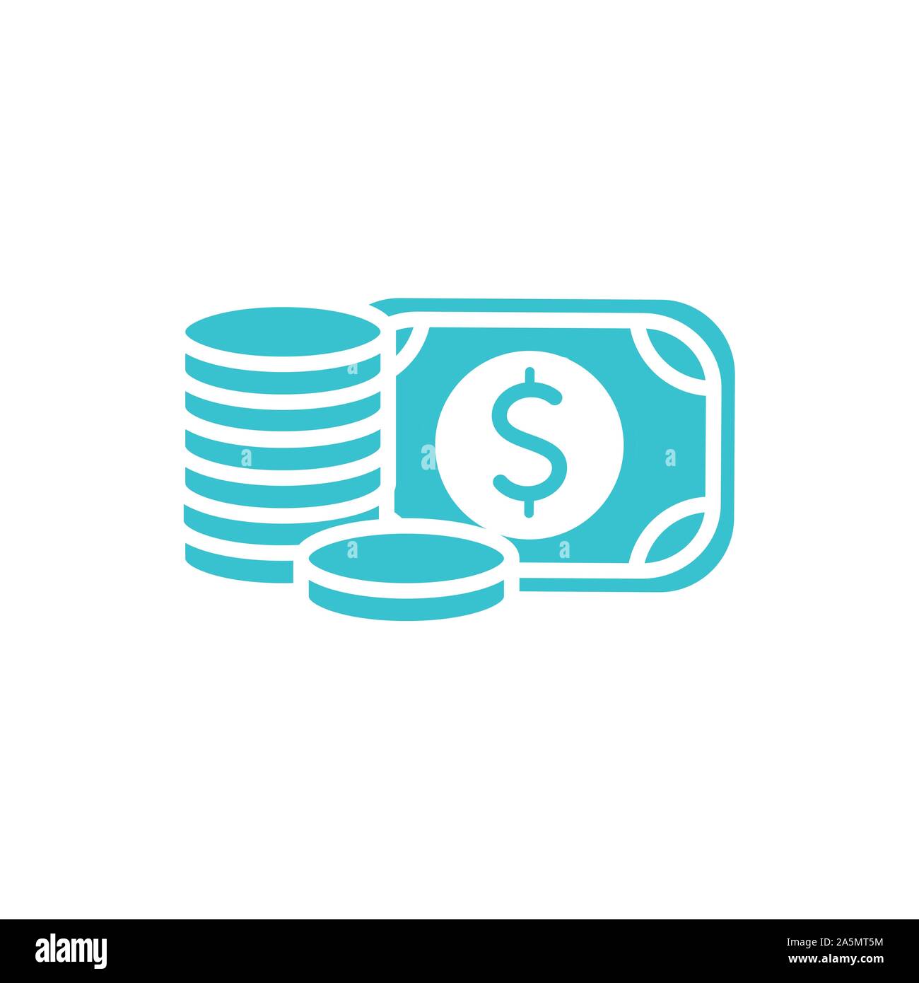 money banknote and coins business finance color silhouette vector ...