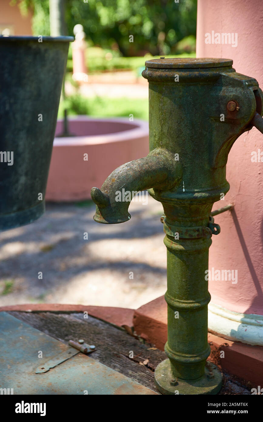 old cast iron faucet for field stay Stock Photo - Alamy
