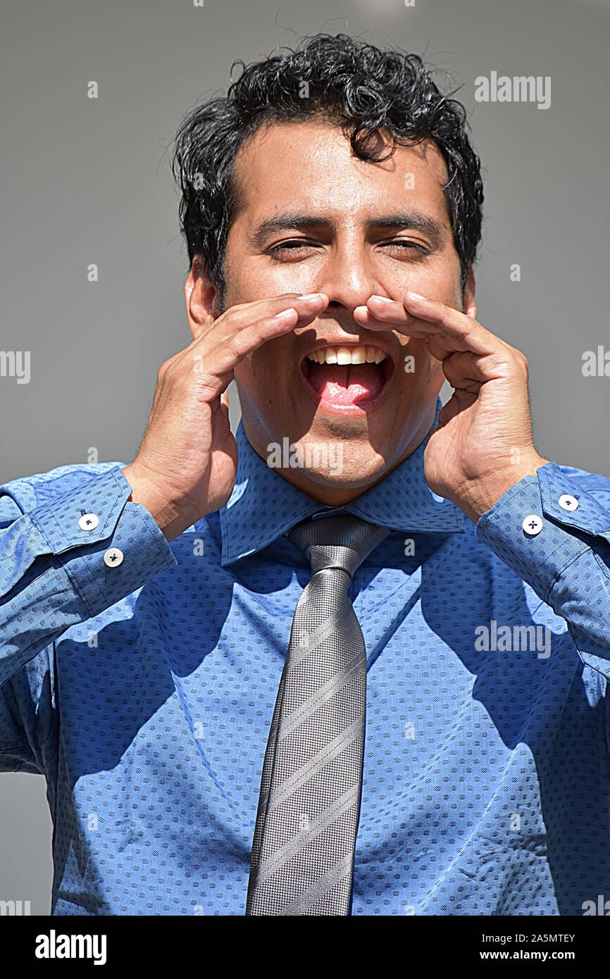Business Man Yelling Stock Photo - Alamy