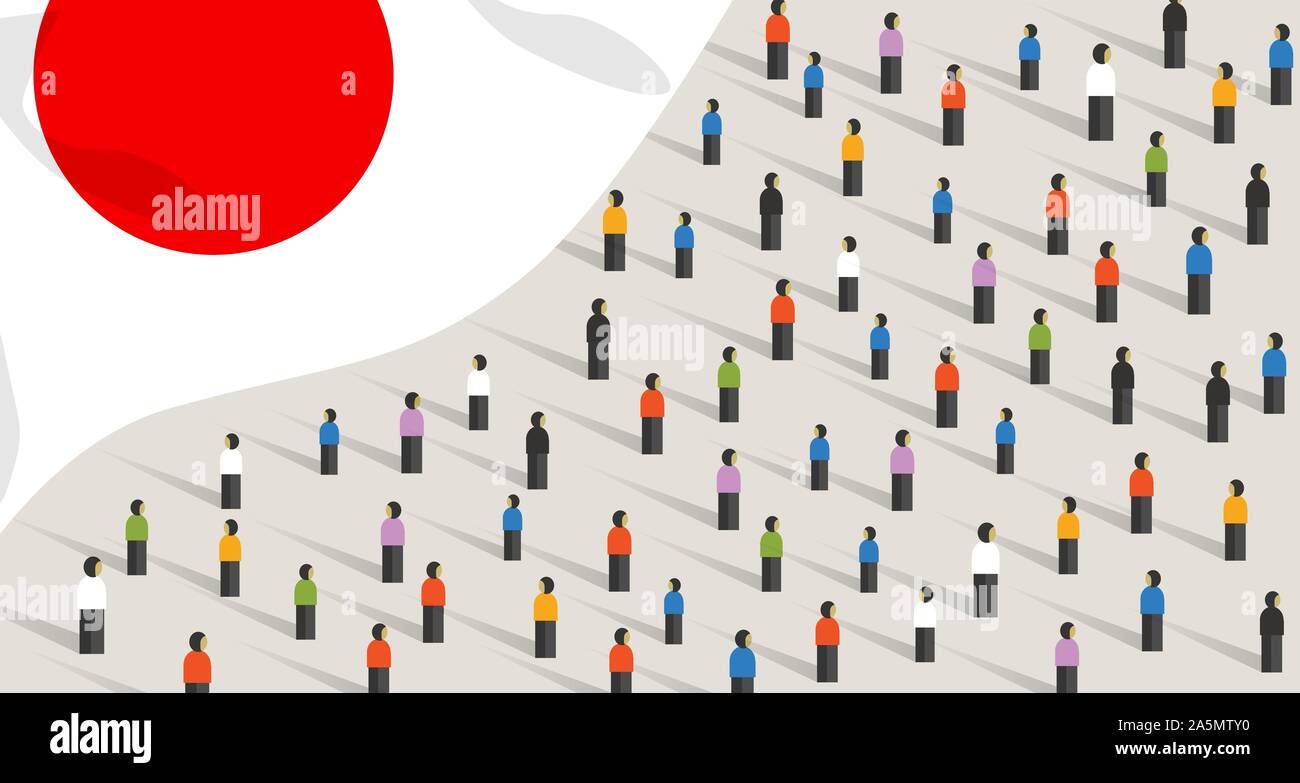 Japanese independence anniversary celebration and unity. People of ...