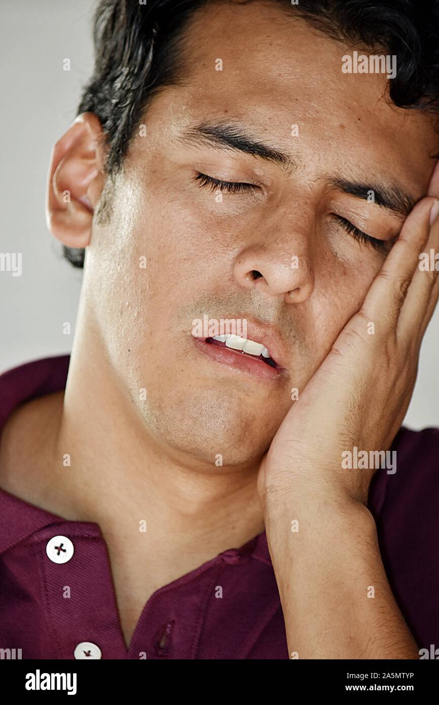 Sleepy Male Person Stock Photo - Alamy