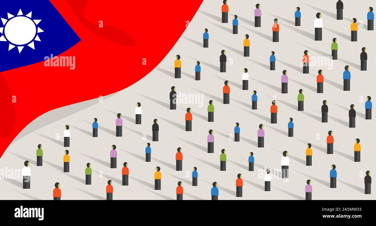 Taiwanese independence anniversary celebration and unity. People of ...