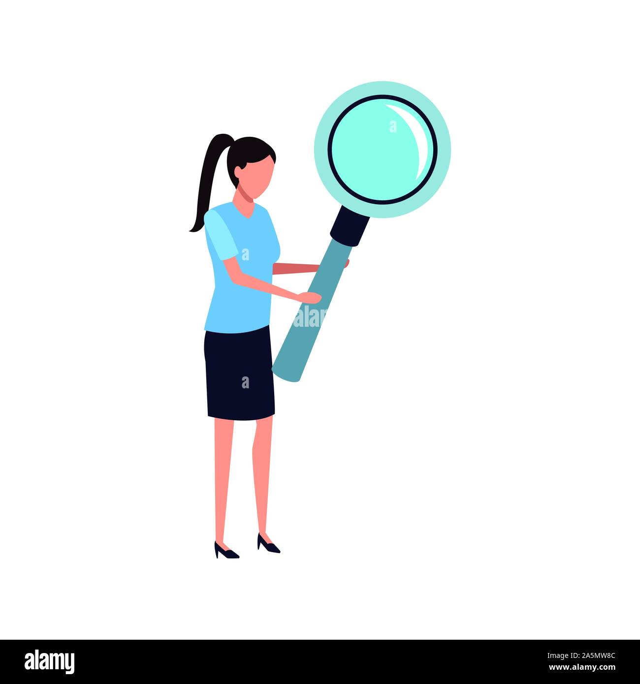 avatar woman with big magnifying glass Stock Vector Image & Art - Alamy