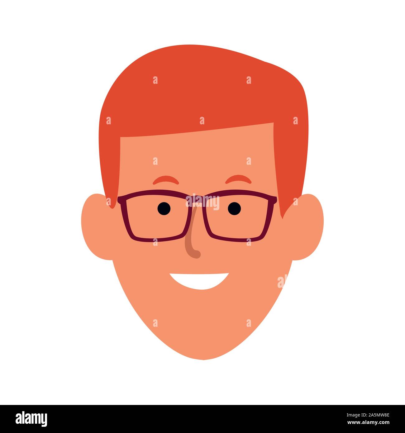 Cartoon man with glasses, flat design Stock Vector Image & Art - Alamy