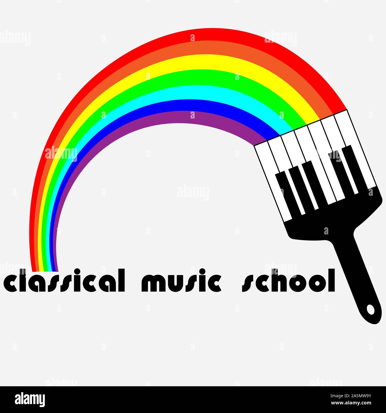 art logo of classical music from the rainbow and piano keys Stock ...