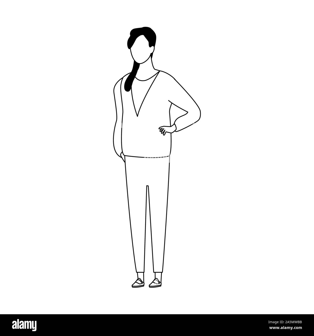 Attractive student girl standing Stock Vector Images - Alamy
