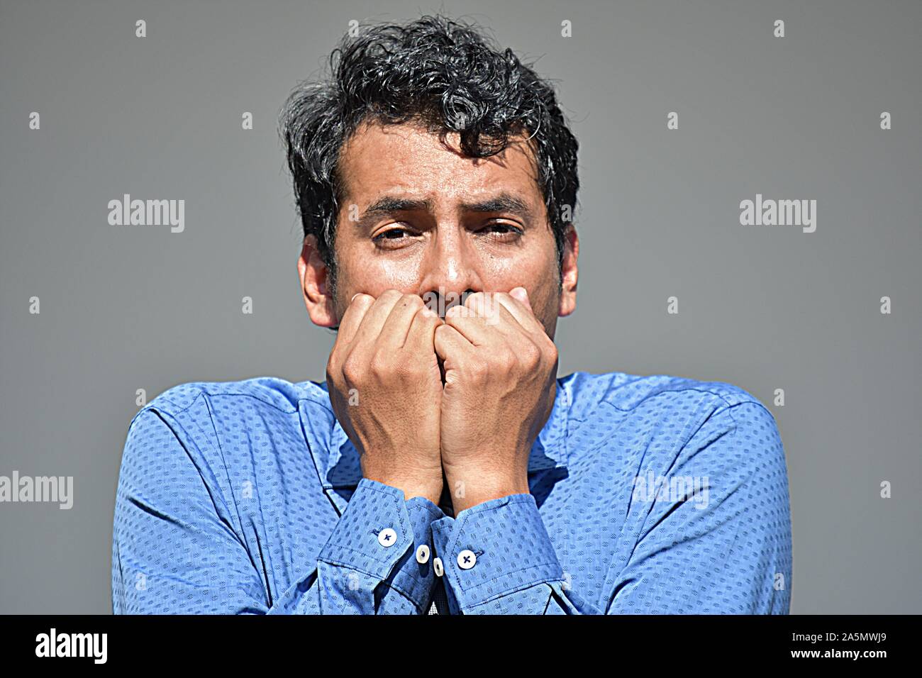 Business Man Afraid Stock Photo - Alamy