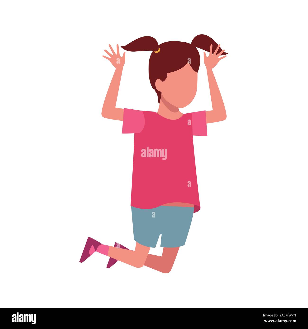 avatar little girl jumping icon, colorful design Stock Vector Image ...