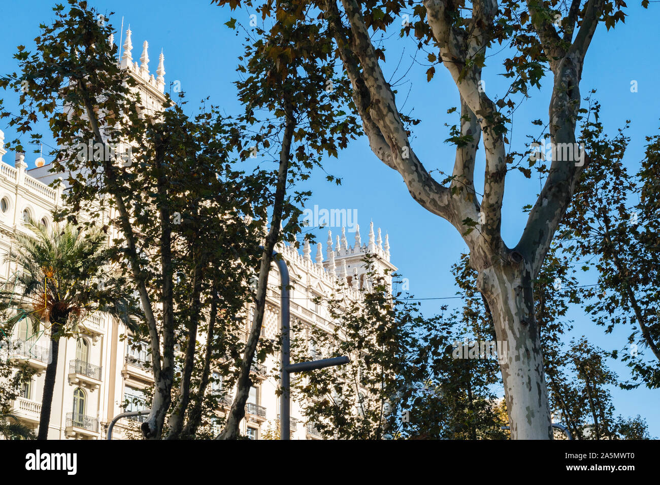 Beautiful Catalan architecture luxury real estate palace seen through ...