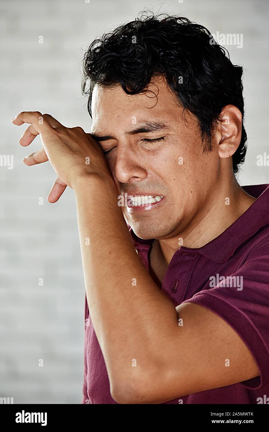 Tearful Handsome Male Man Stock Photo - Alamy