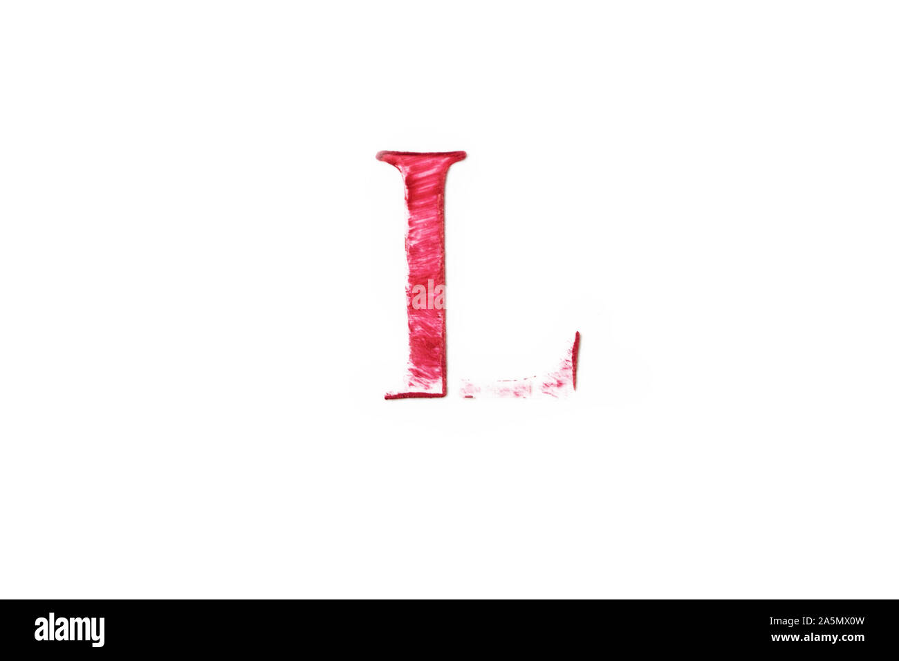 font letter hand writing alphabet by lipstick Stock Photo - Alamy