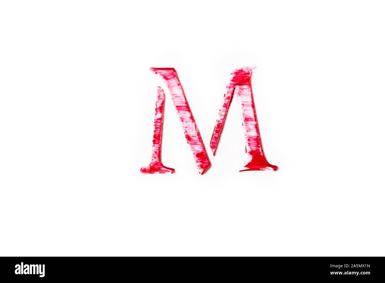 font letter hand writing alphabet by lipstick Stock Photo - Alamy