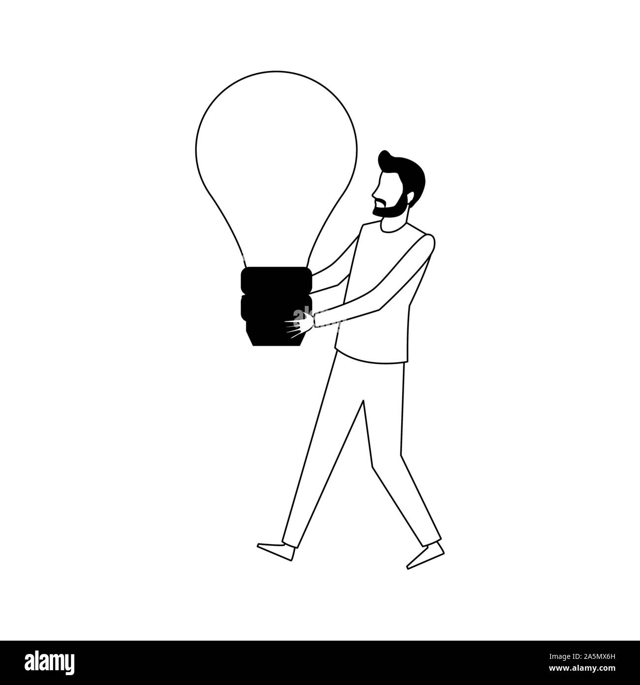 Male avatar with bulb hi-res stock photography and images - Alamy