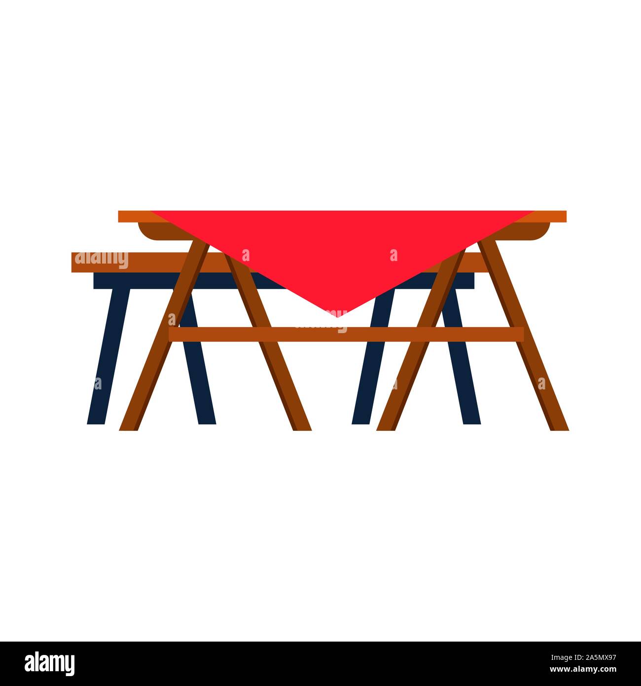 Wooden empty picnic table Stock Vector Images - Alamy