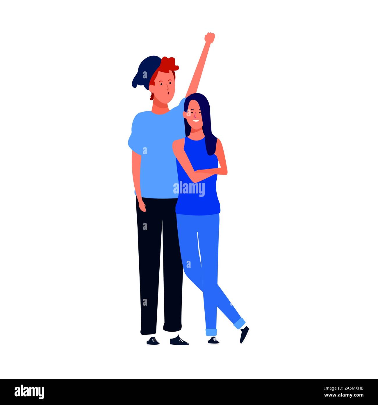Young couple in love standing Stock Vector Images - Alamy