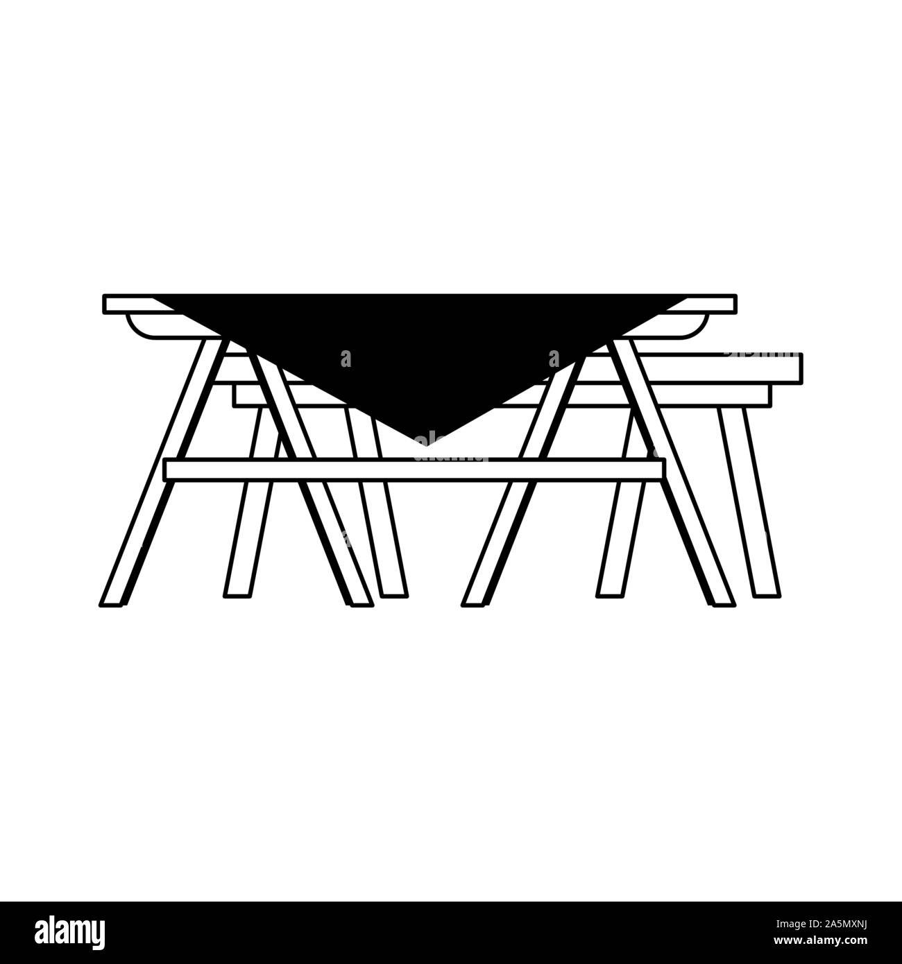 Wooden empty picnic table Stock Vector Images - Alamy