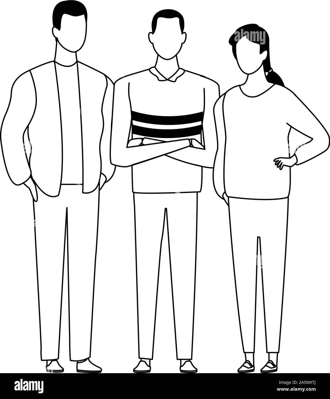 Avatar friends standing icon Stock Vector Images - Alamy