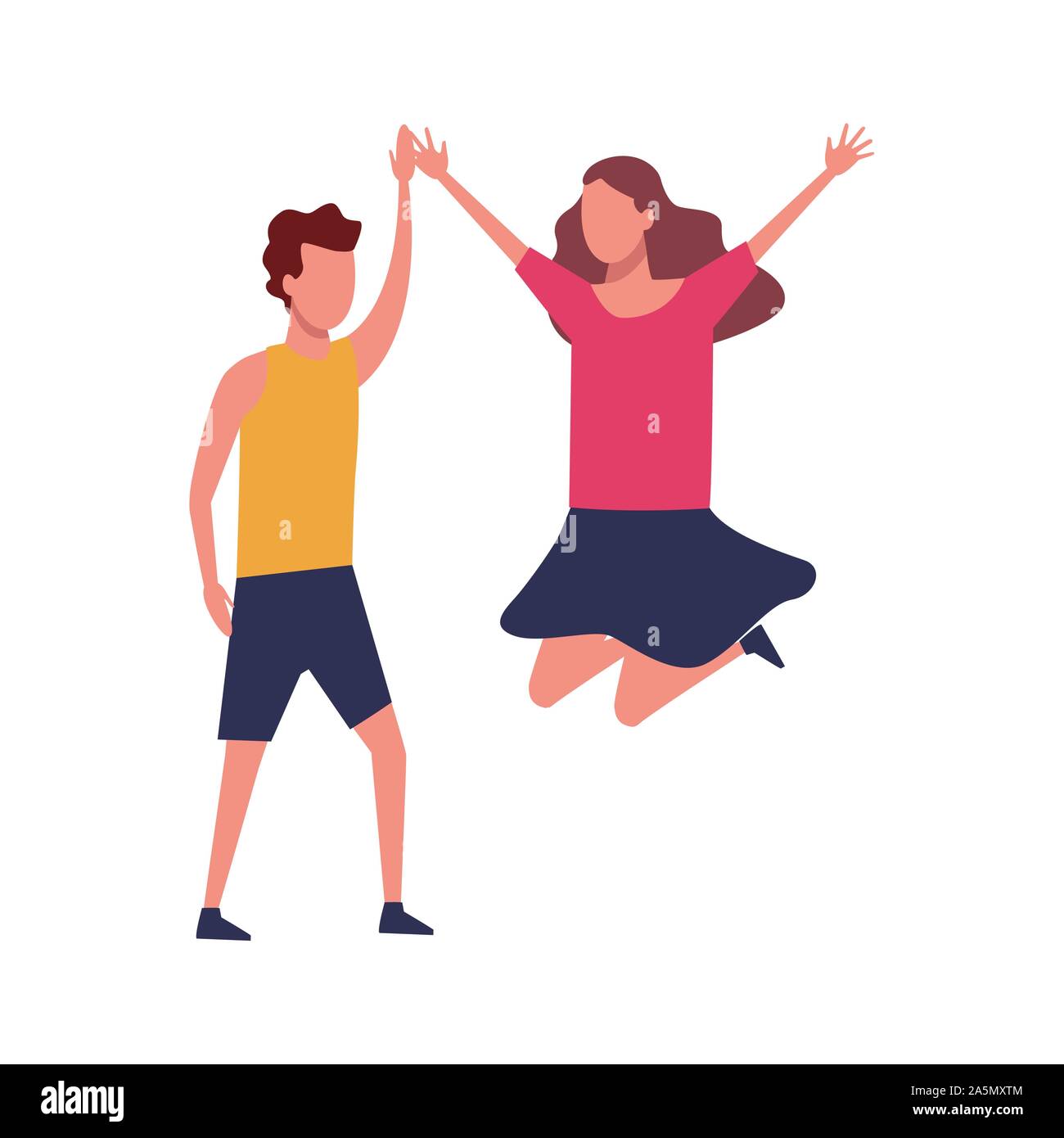 avatar happy man and woman jumping Stock Vector Image & Art - Alamy
