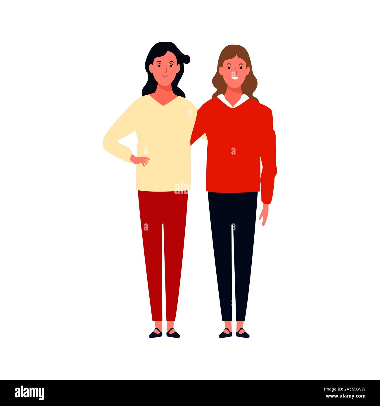 cartoon women friends icon, flat design Stock Vector Image & Art - Alamy