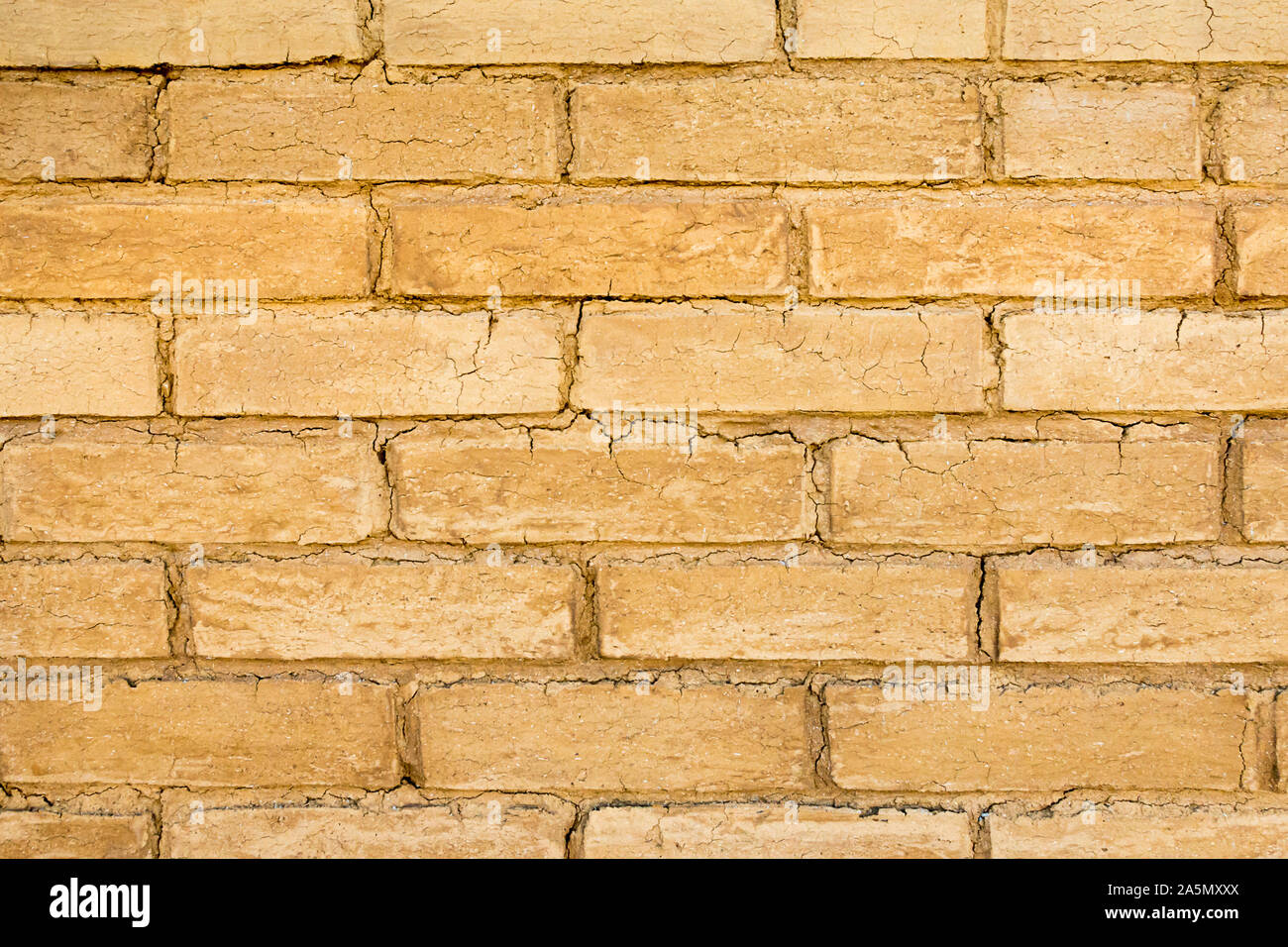 Adobe brick wall, ancestral structural architectural element made of ...