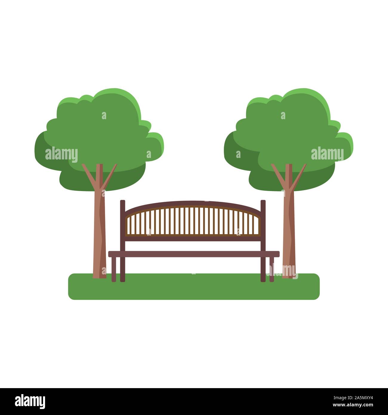 park bench and trees, flat design Stock Vector Image & Art - Alamy