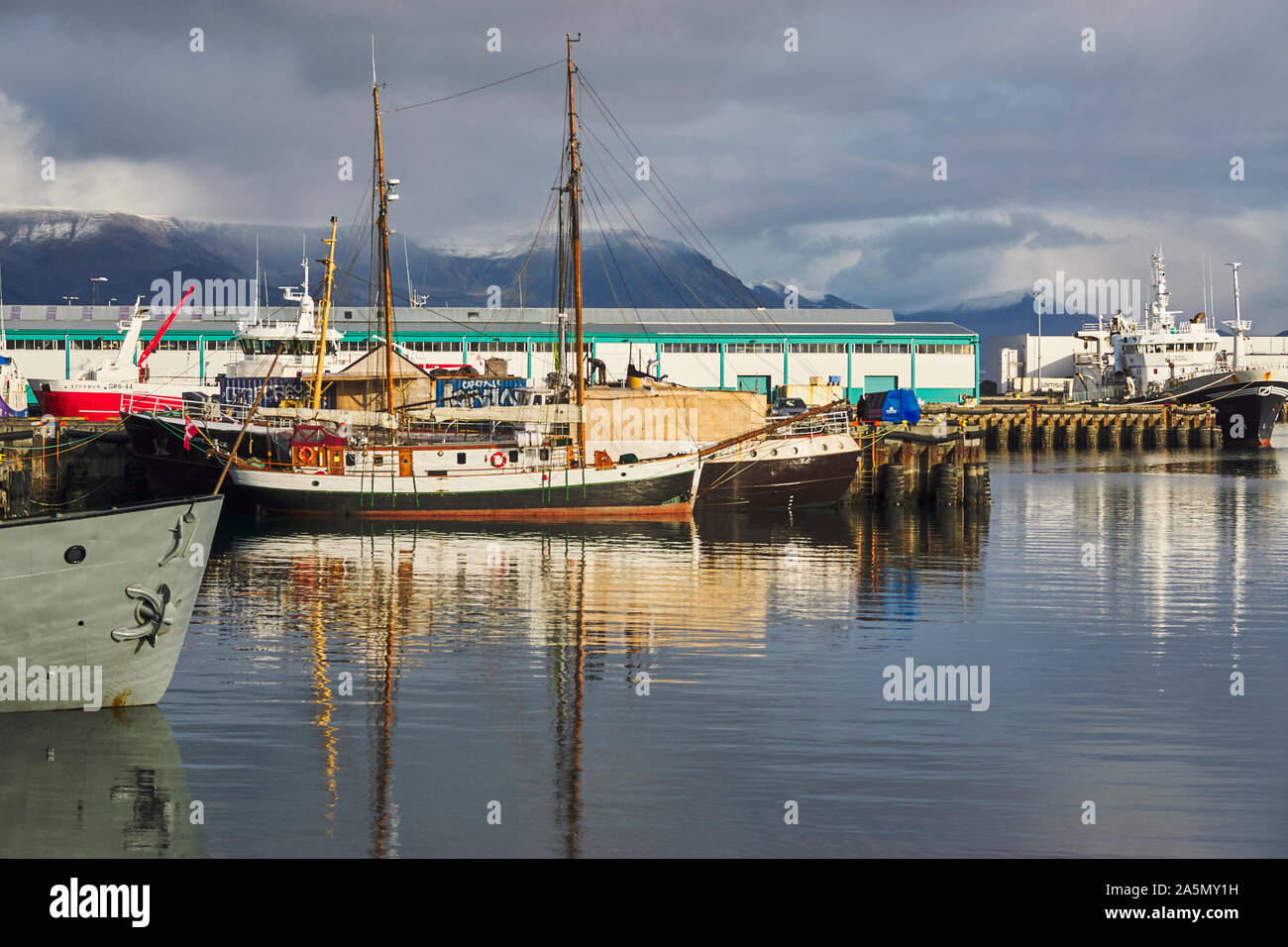 View over the old harbour in Reykjavík, Iceland Stock Photo - Alamy