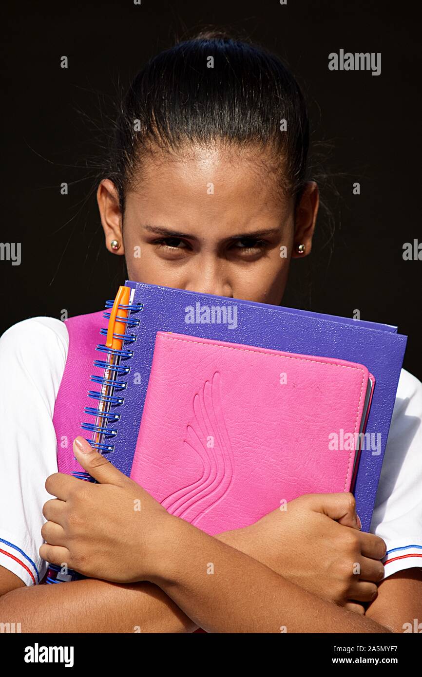 Colombian Girl Student Afraid Stock Photo - Alamy