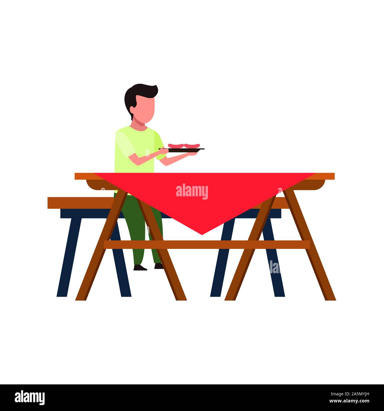 boy on a picnic table icon, flat design Stock Vector Image & Art - Alamy