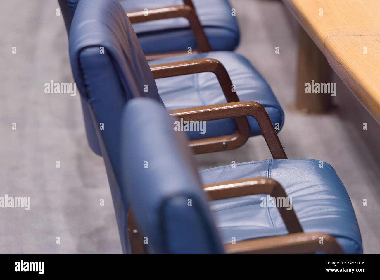 Conference hall or seminar room, row of empty seat in auditorium or ...