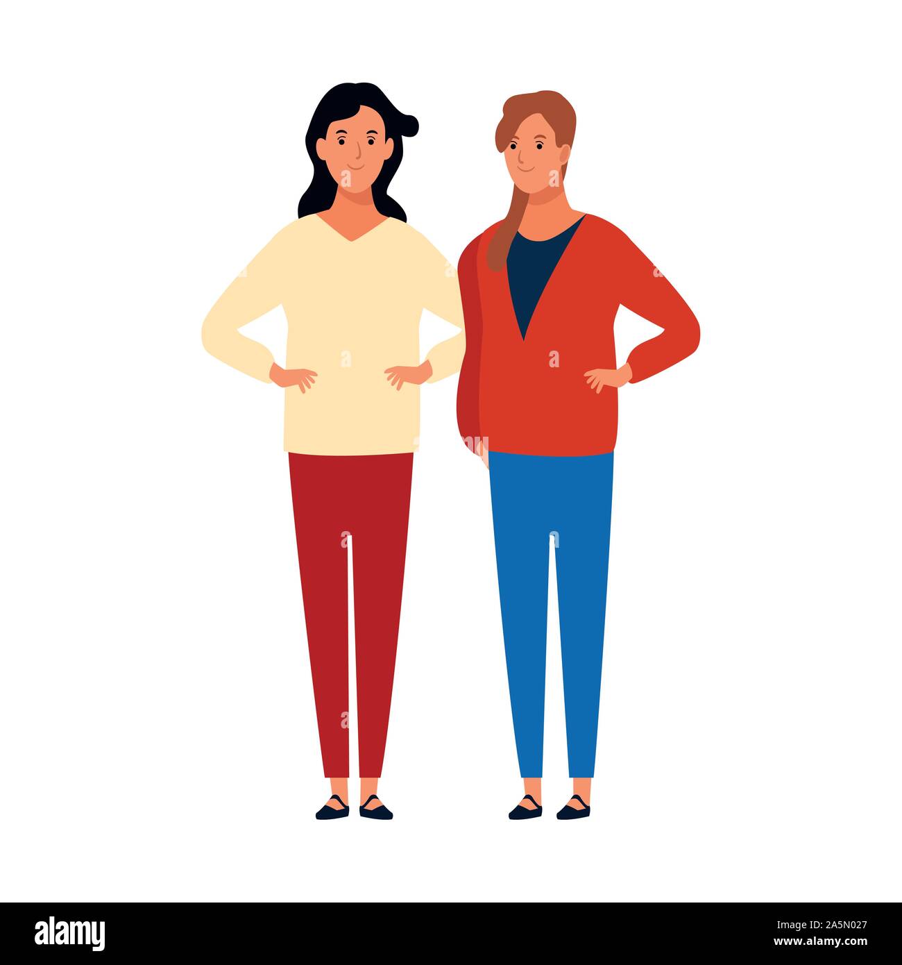 cartoon women friends icon, flat design Stock Vector Image & Art - Alamy