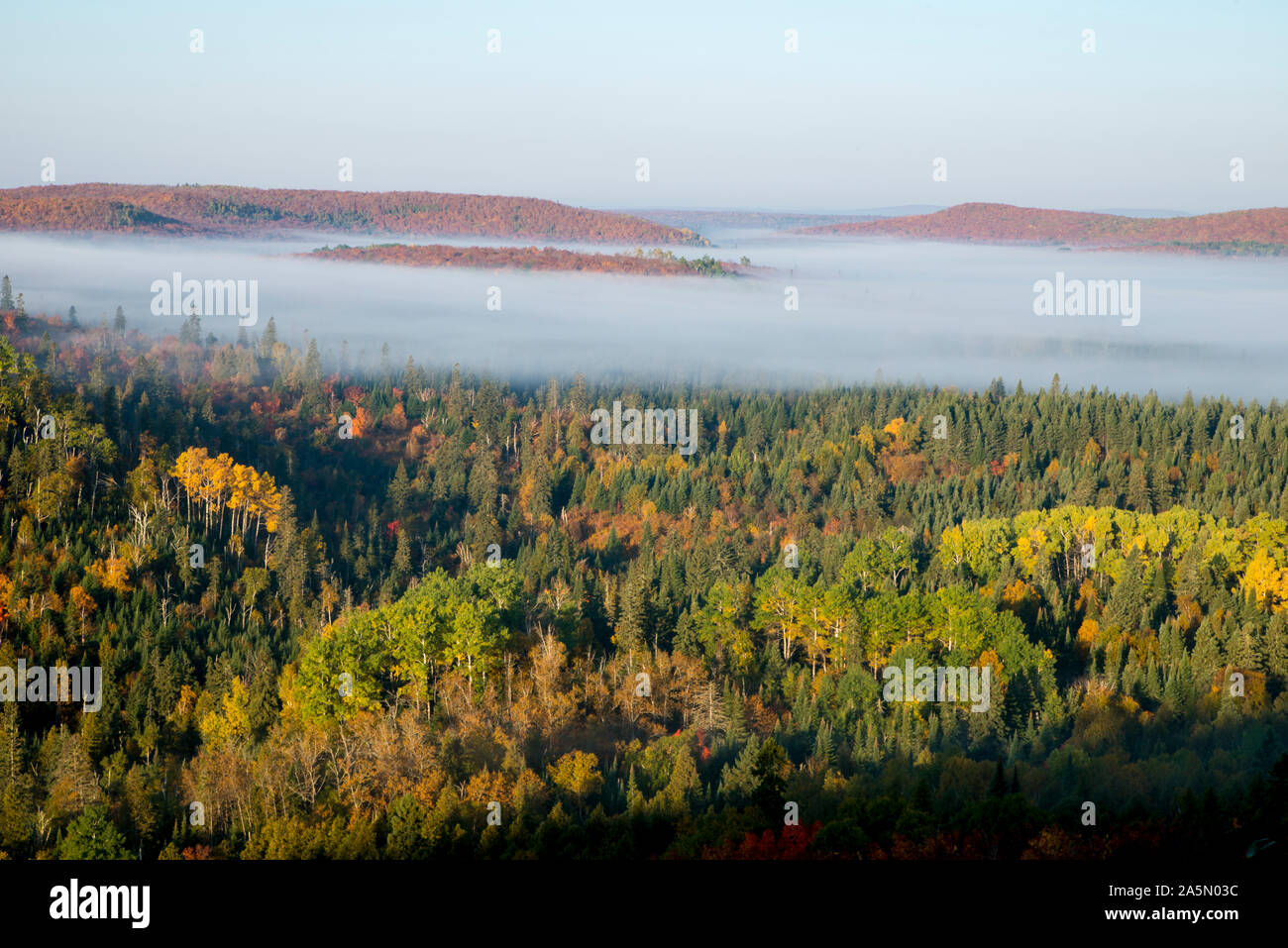 Tofte, Minnesota. Fall color in the Superior National forest. Early ...