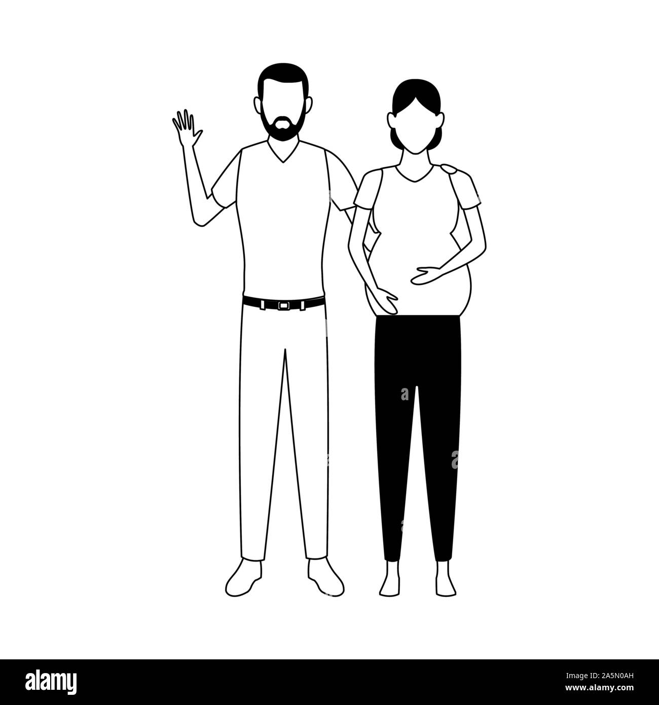 Woman baby belly tummy Stock Vector Images - Alamy