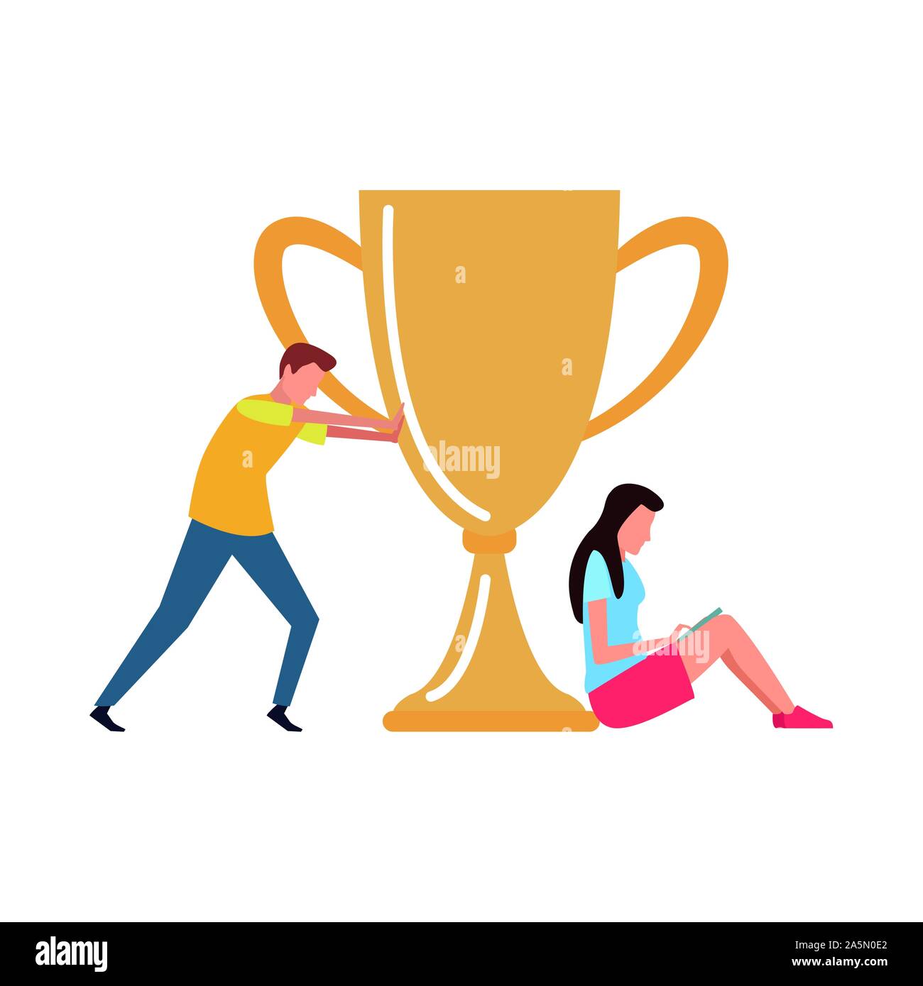 Trophy happy face illustration Stock Vector Images - Alamy