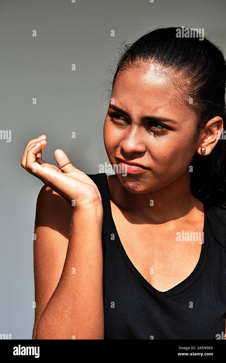 Young Girl And Confusion Stock Photo - Alamy
