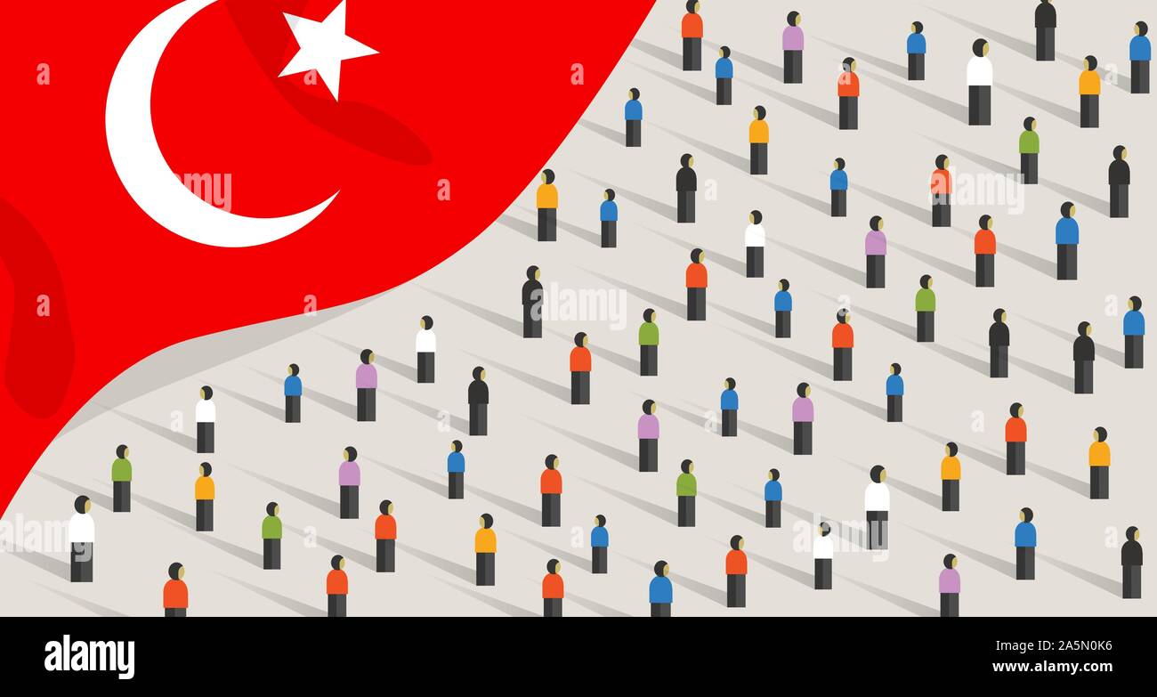 Turkish independence anniversary celebration and unity. People of ...