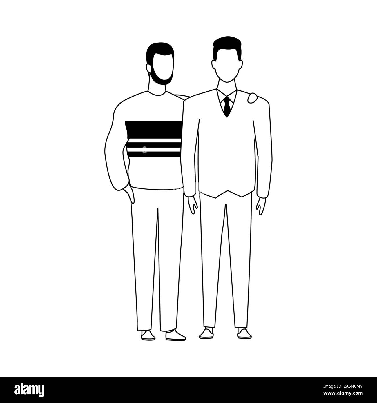 Avatar friends standing icon Stock Vector Images - Alamy