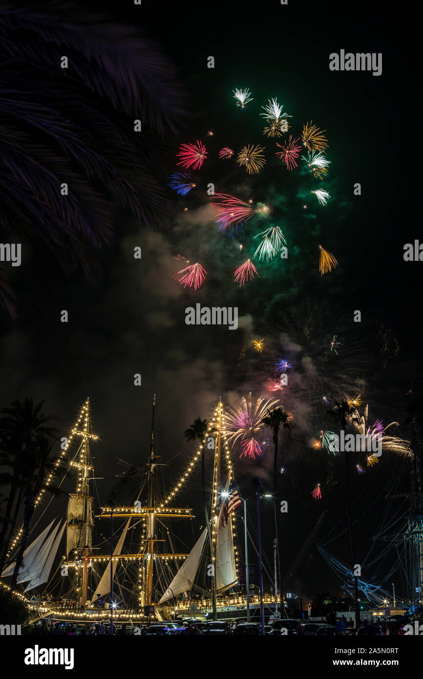 big bay boom fireworks san diego over star of india and HMS Surprise ...