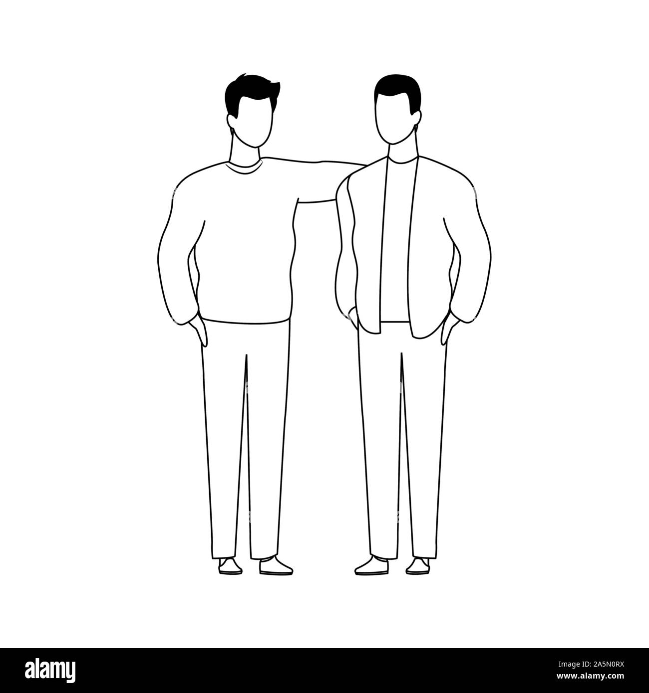 Avatar friends standing icon Stock Vector Images - Alamy