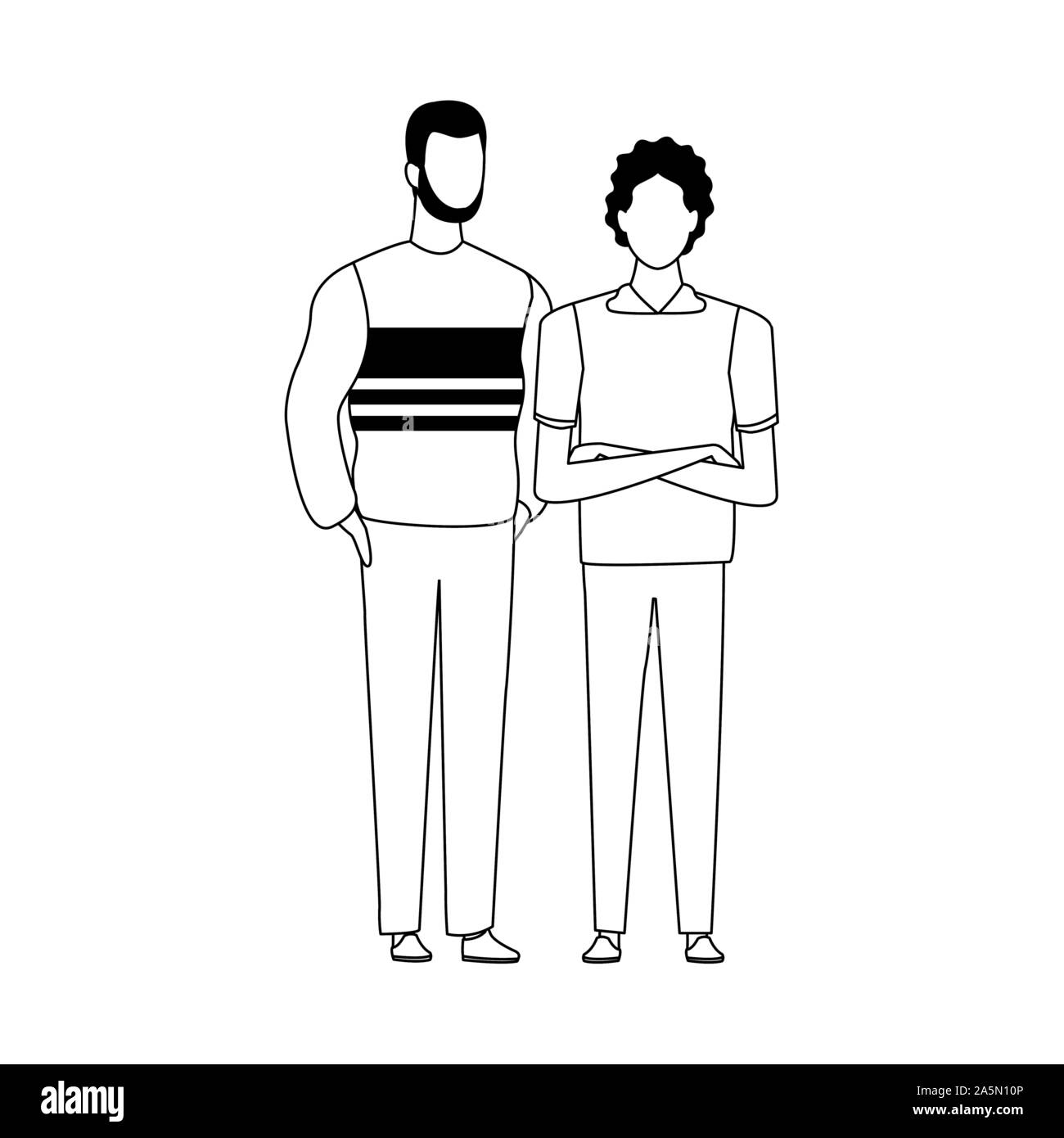 avatar friends men standing icon Stock Vector Image & Art - Alamy