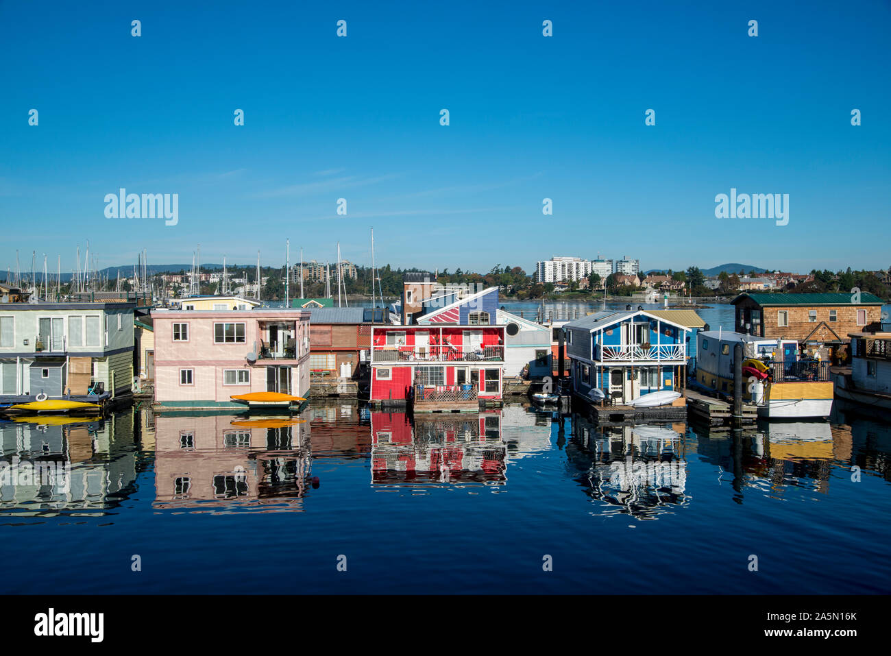 Victoria, British Columbia, Canada. Fisherman's Wharf. Colorful Float ...