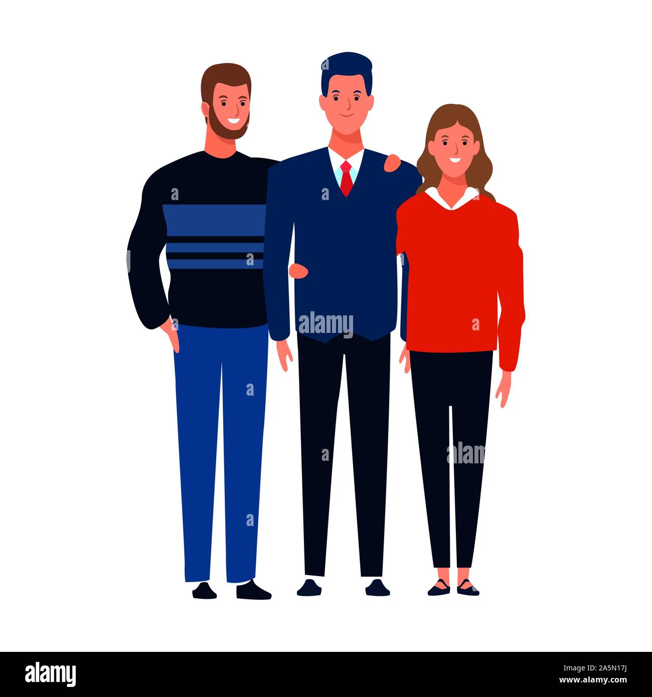 cartoon friends standing icon, colorful design Stock Vector Image & Art ...