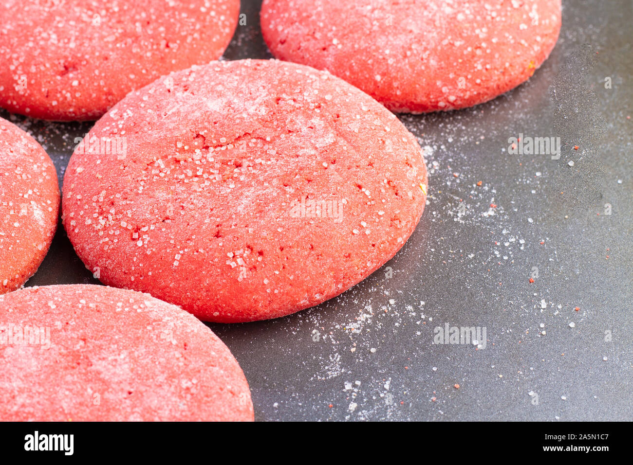 Stack of red cookies, typical food of colombia, close-up Stock Photo ...