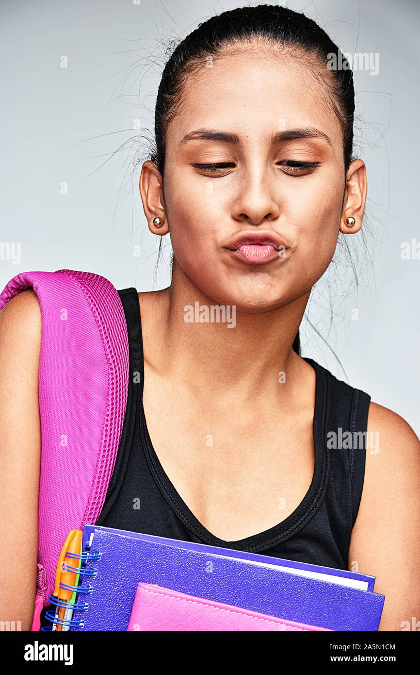 Silly Teenage Girl Student Stock Photo - Alamy