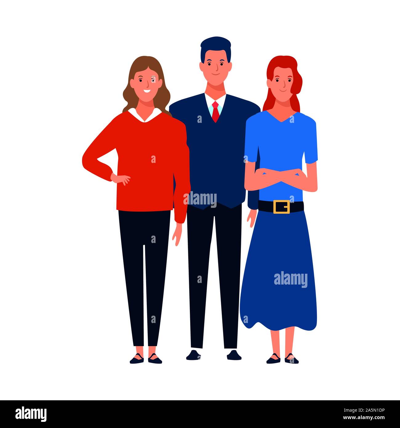 cartoon man and two women icon, colorful design Stock Vector Image ...