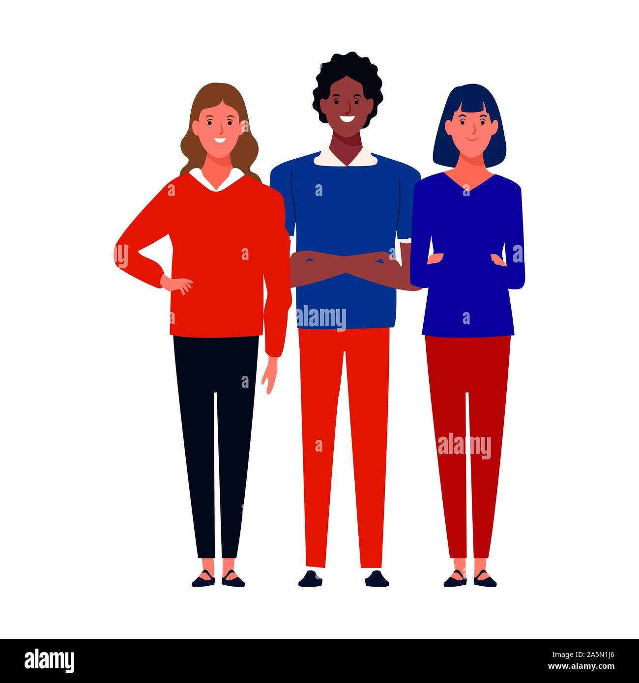 cartoon man and two women icon, colorful design Stock Vector Image ...
