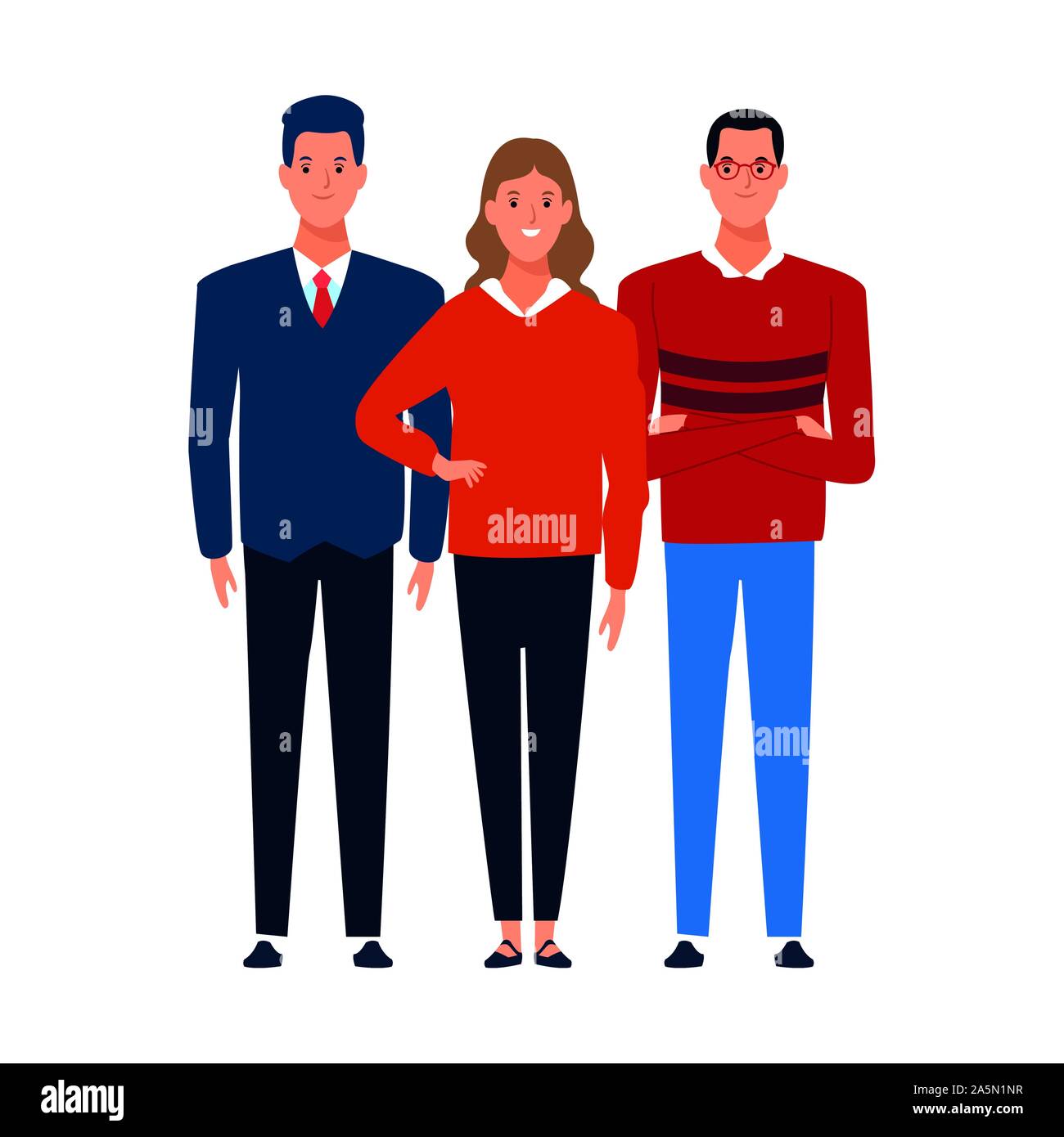 cartoon friends standing icon, colorful design Stock Vector Image & Art ...