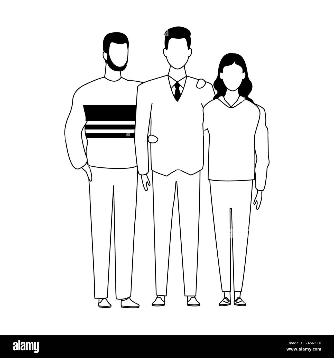 Avatar friends standing icon Stock Vector Images - Alamy