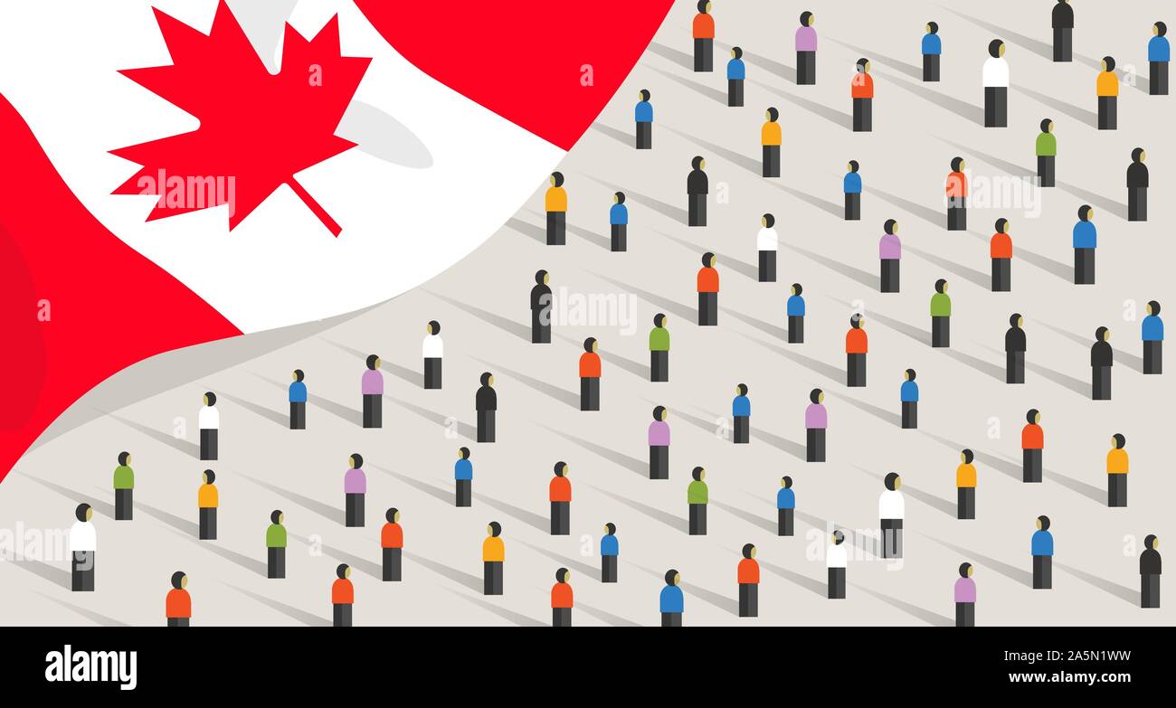 Canadian independence anniversary celebration and unity. People of ...